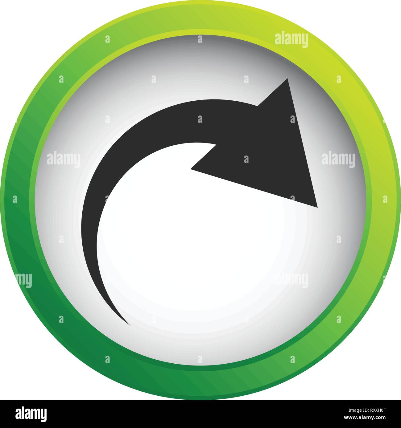 Icon with curved arrow. Fold, twist, rotate concept icon Stock Vector ...