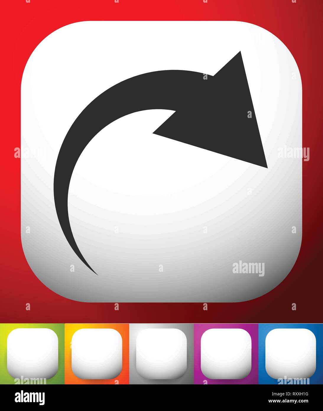 Icon with curved arrow. Fold, twist, rotate concept icon Stock Vector ...