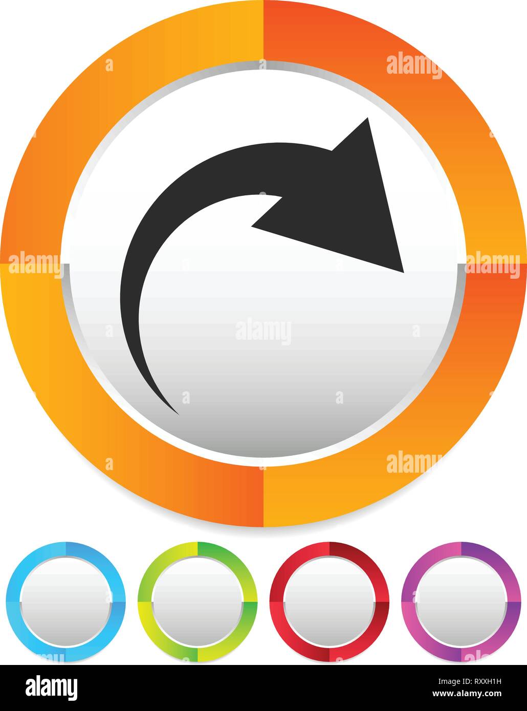 Icon with curved arrow. Fold, twist, rotate concept icon Stock Vector ...