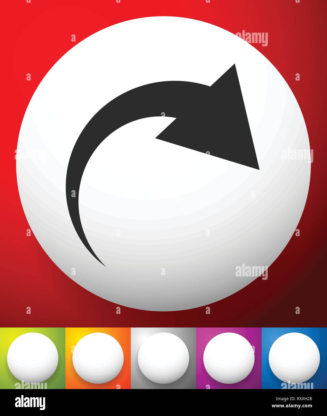 Icon with curved arrow. Fold, twist, rotate concept icon Stock Vector ...