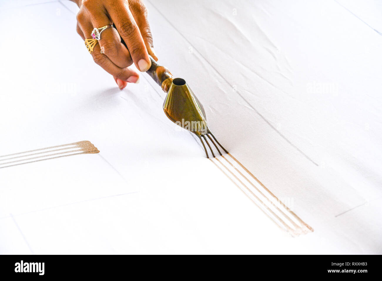 Painting watercolor on the fabric to make Batik, Making Batik, painting ...