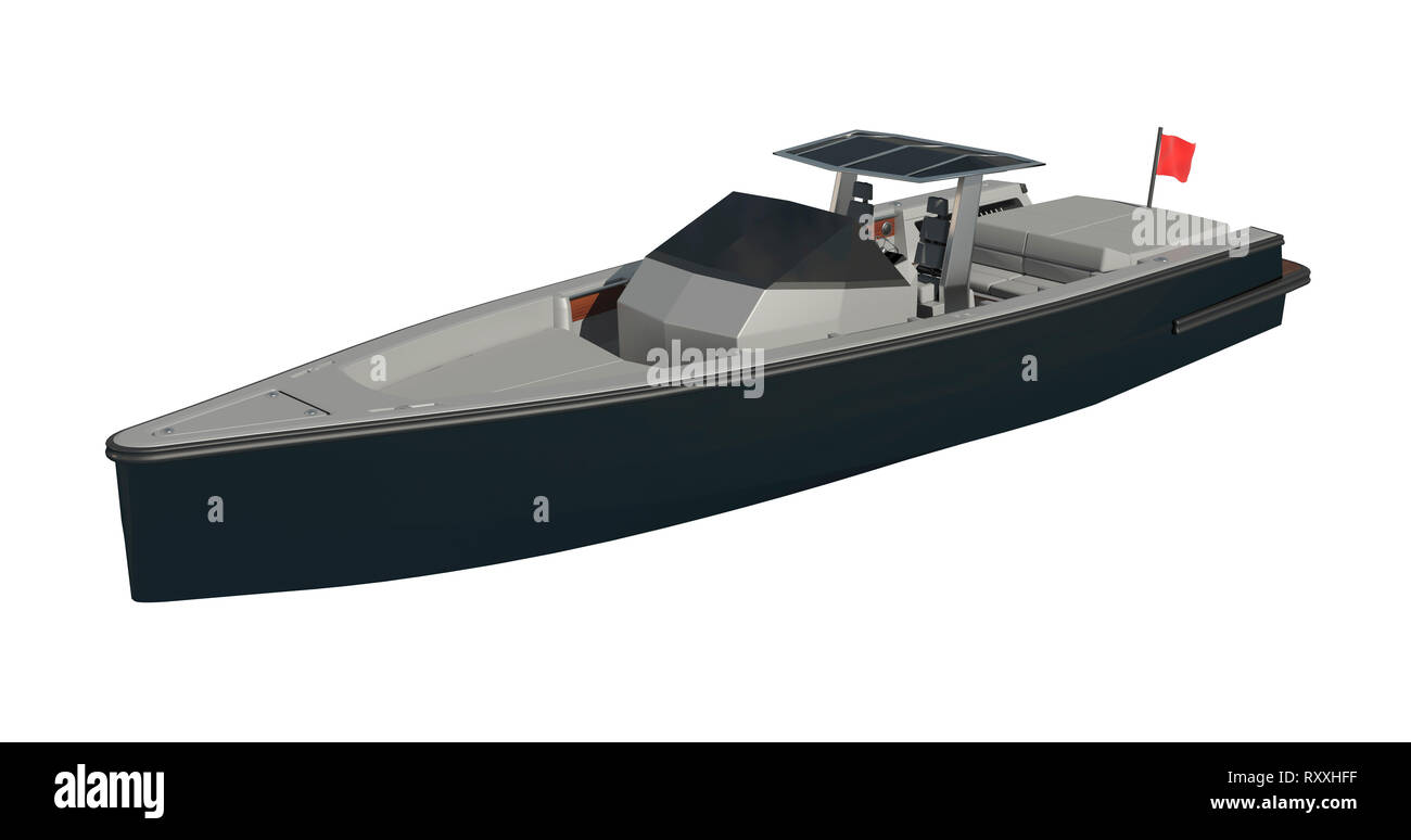 3D illustration speedboat Isolated on white background Stock Photo - Alamy