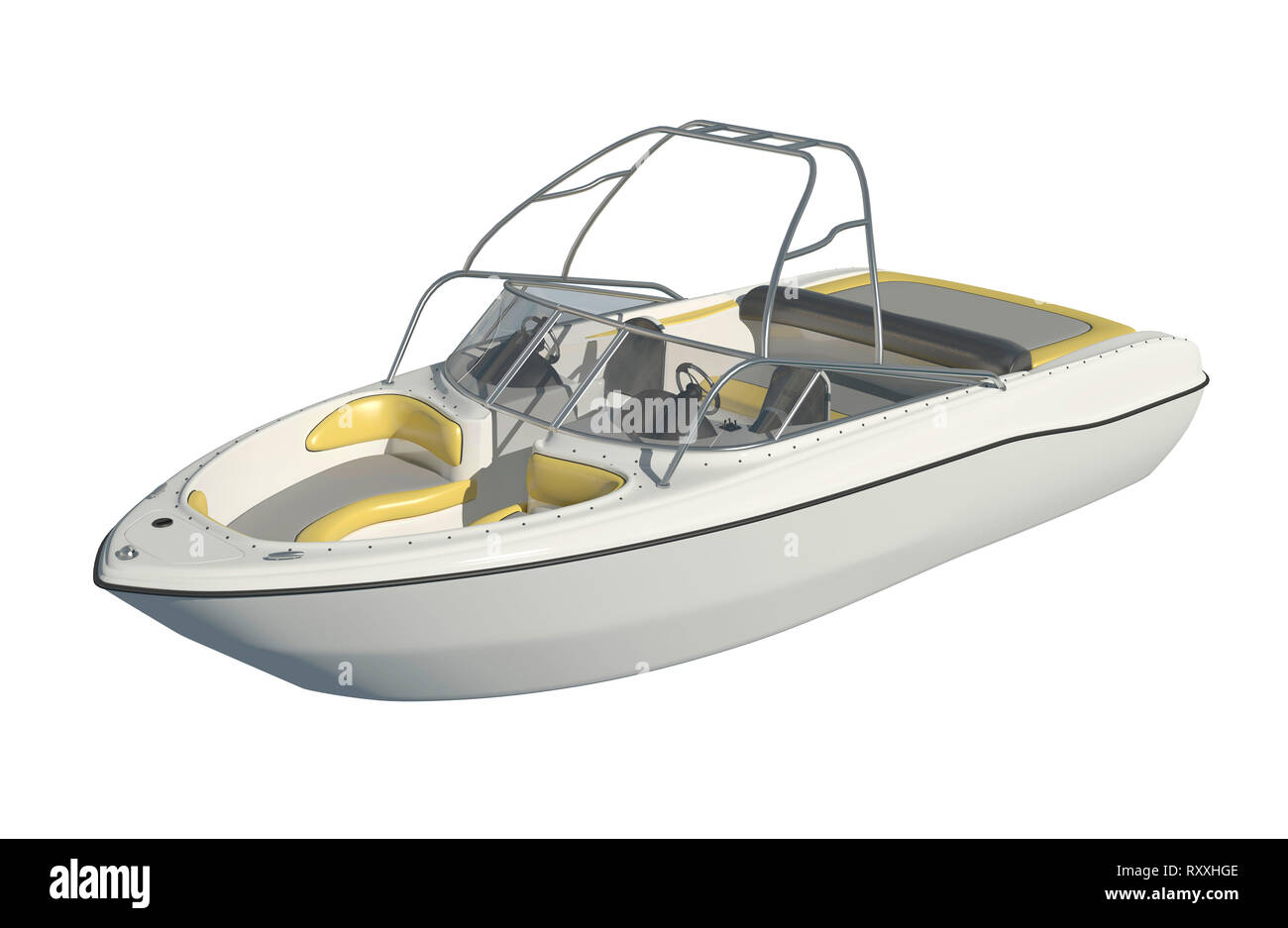 3D illustration speedboat Isolated on white background Stock Photo - Alamy