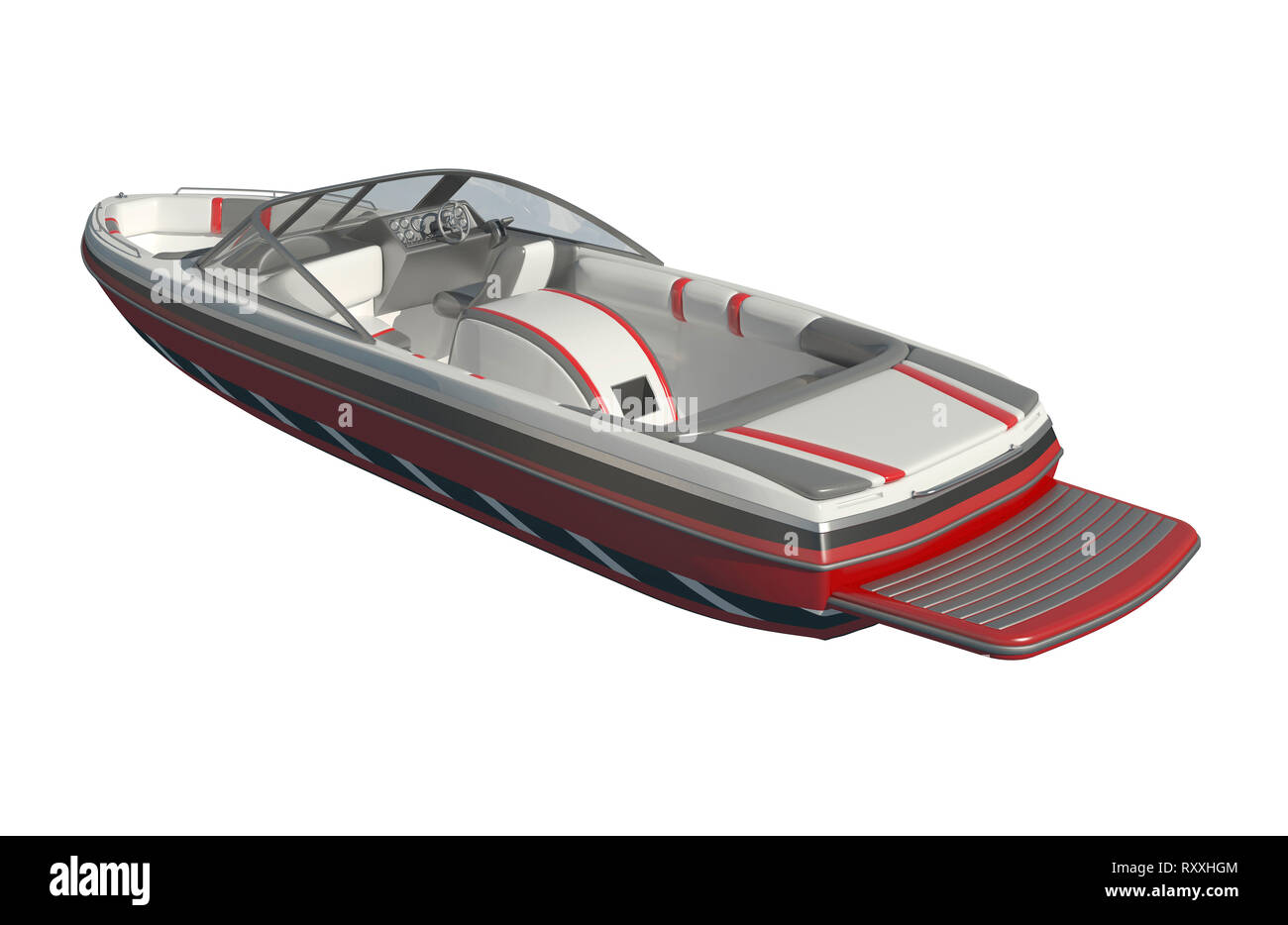 3D illustration speedboat Isolated on white background Stock Photo - Alamy