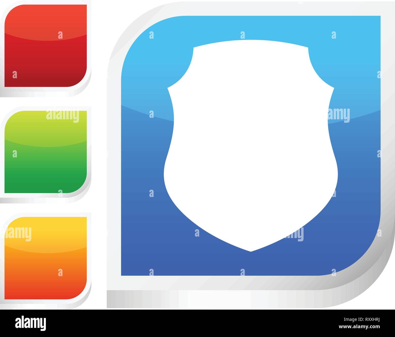 Icon with classic shield shape. Protection, security, certificate ...