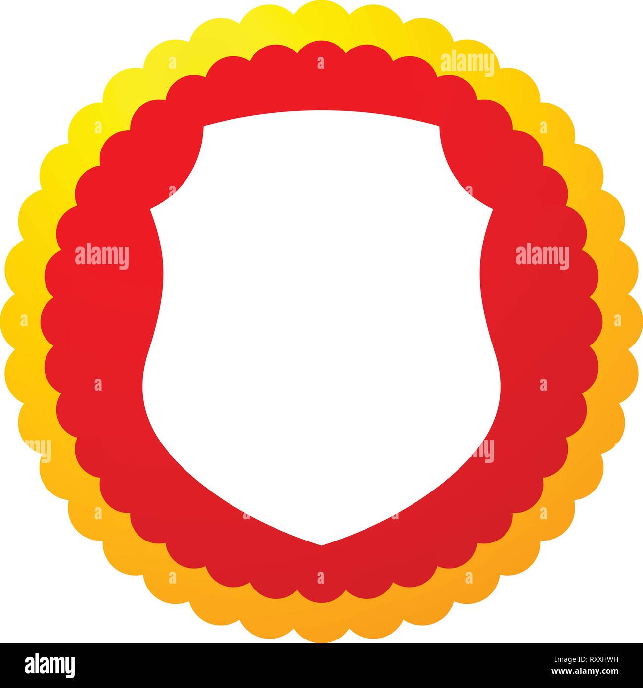 Icon with classic shield shape. Protection, security, certificate ...