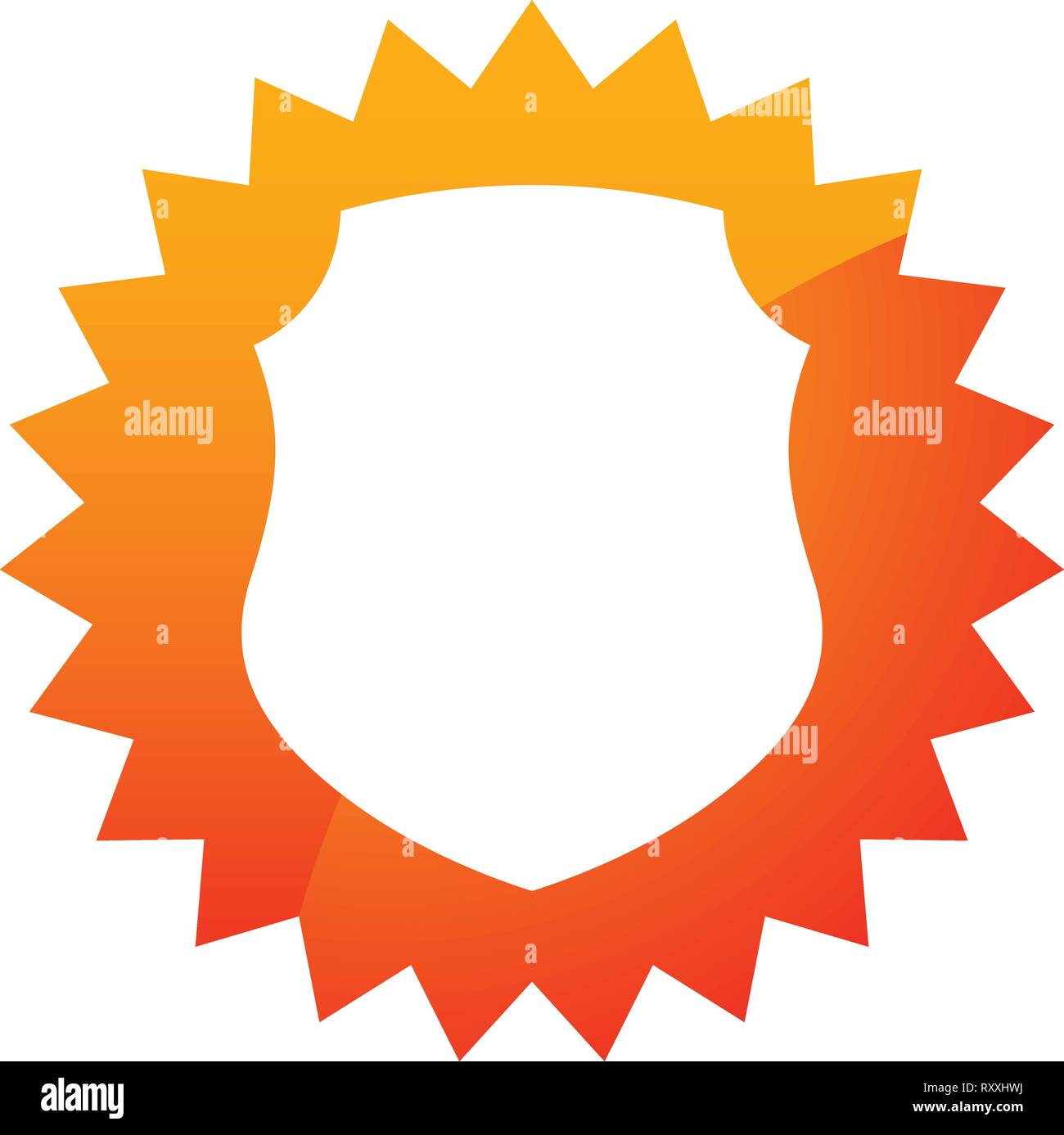 Icon with classic shield shape. Protection, security, certificate ...