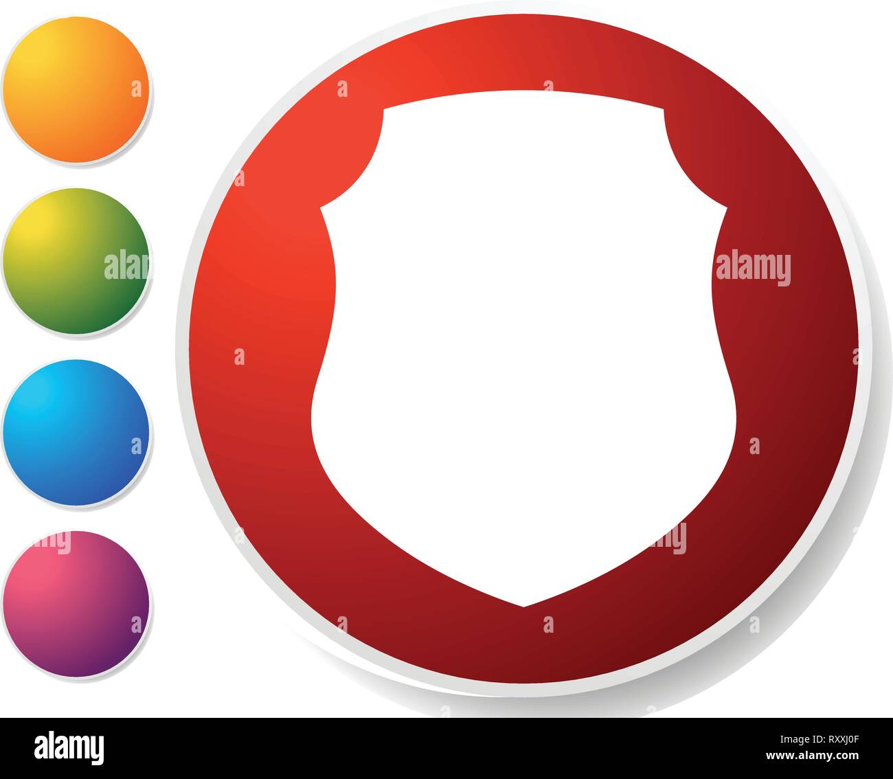 Icon with classic shield shape. Protection, security, certificate ...