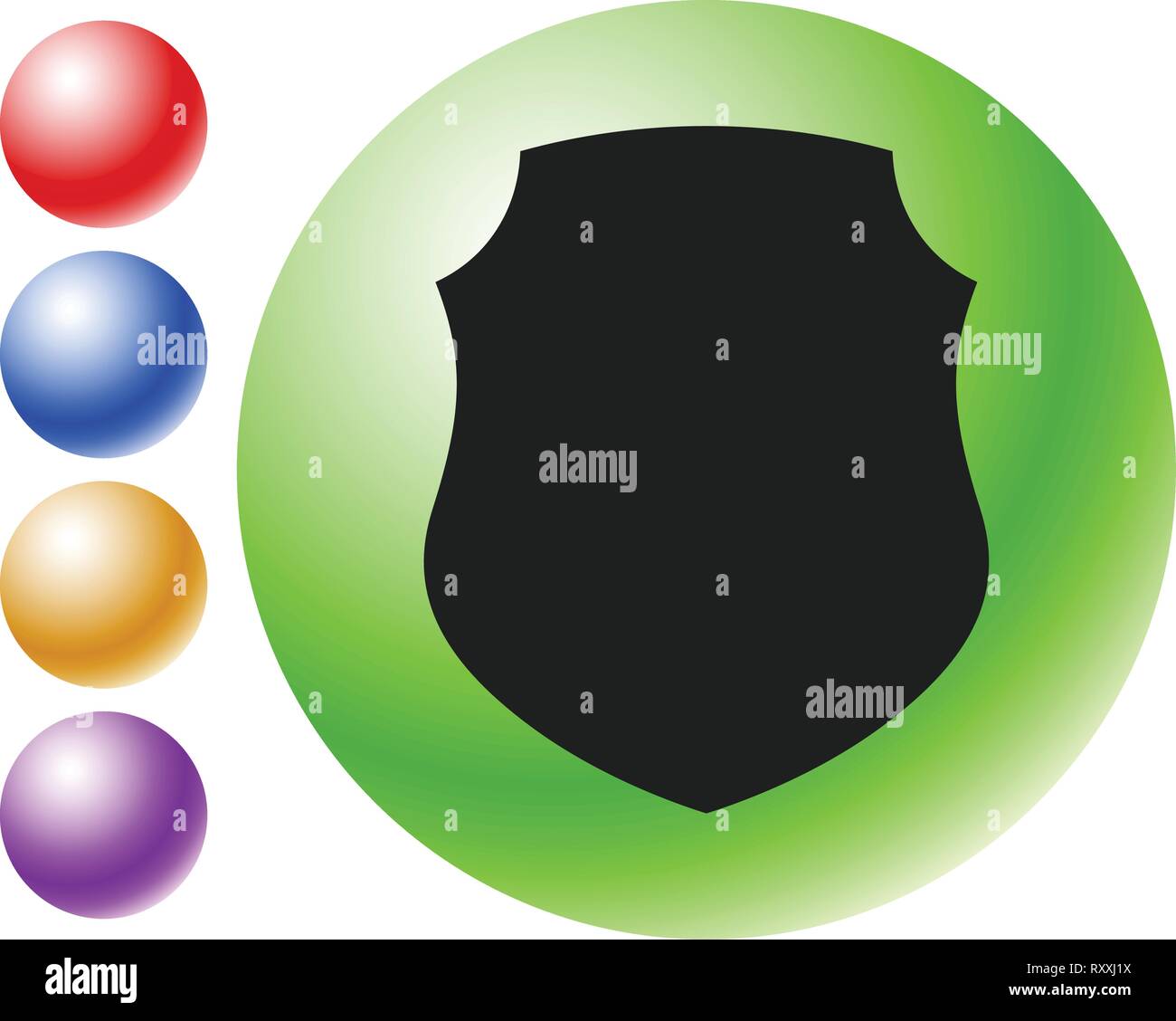 Icon with classic shield shape. Protection, security, certificate ...