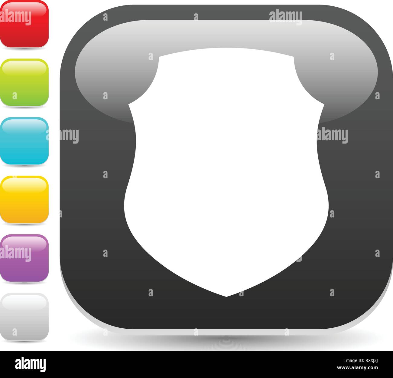 Icon with classic shield shape. Protection, security, certificate ...