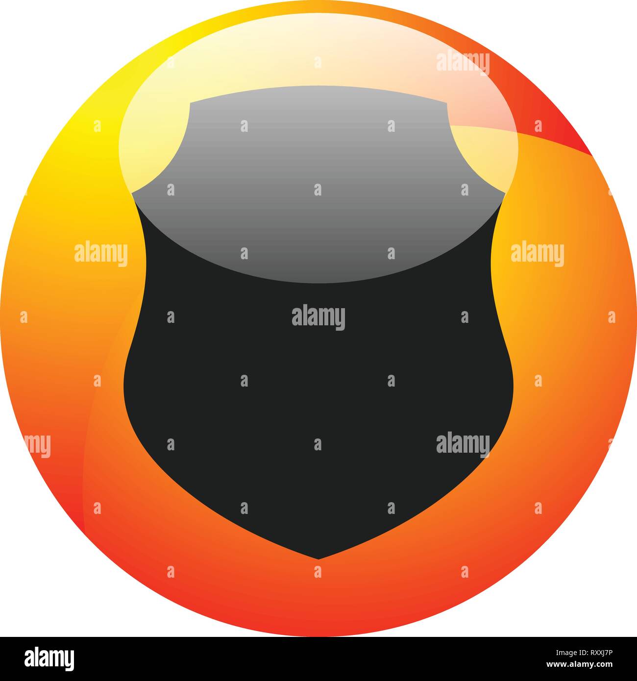 Icon with classic shield shape. Protection, security, certificate ...