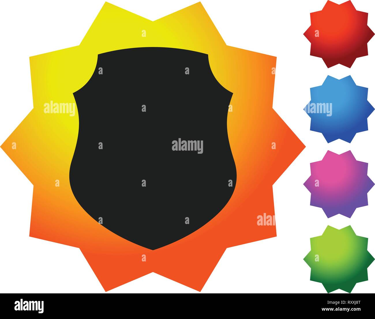 Icon with classic shield shape. Protection, security, certificate ...