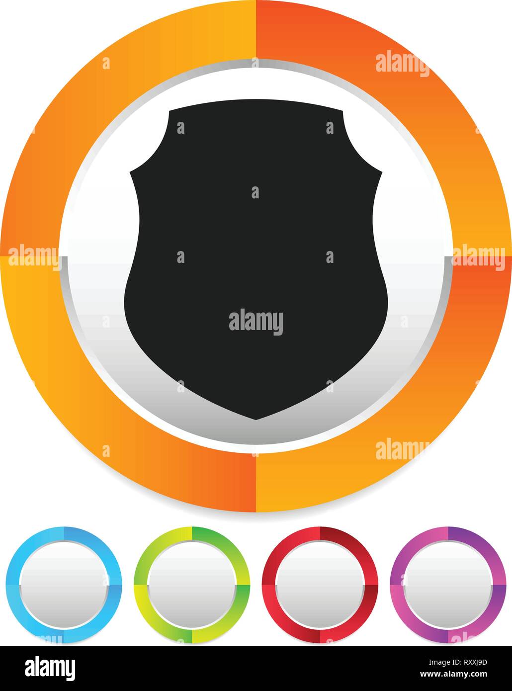 Icon with classic shield shape. Protection, security, certificate ...