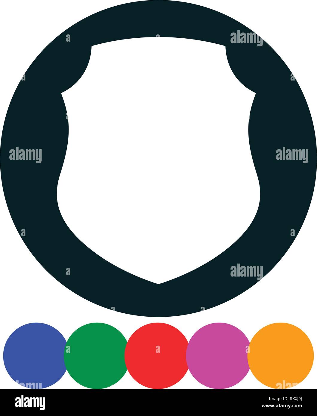 Icon with classic shield shape. Protection, security, certificate ...