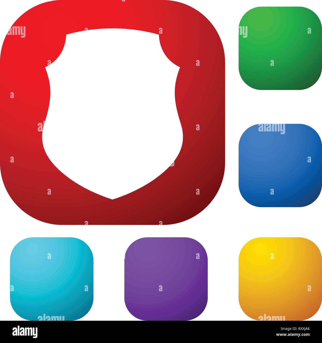 Icon with classic shield shape. Protection, security, certificate ...