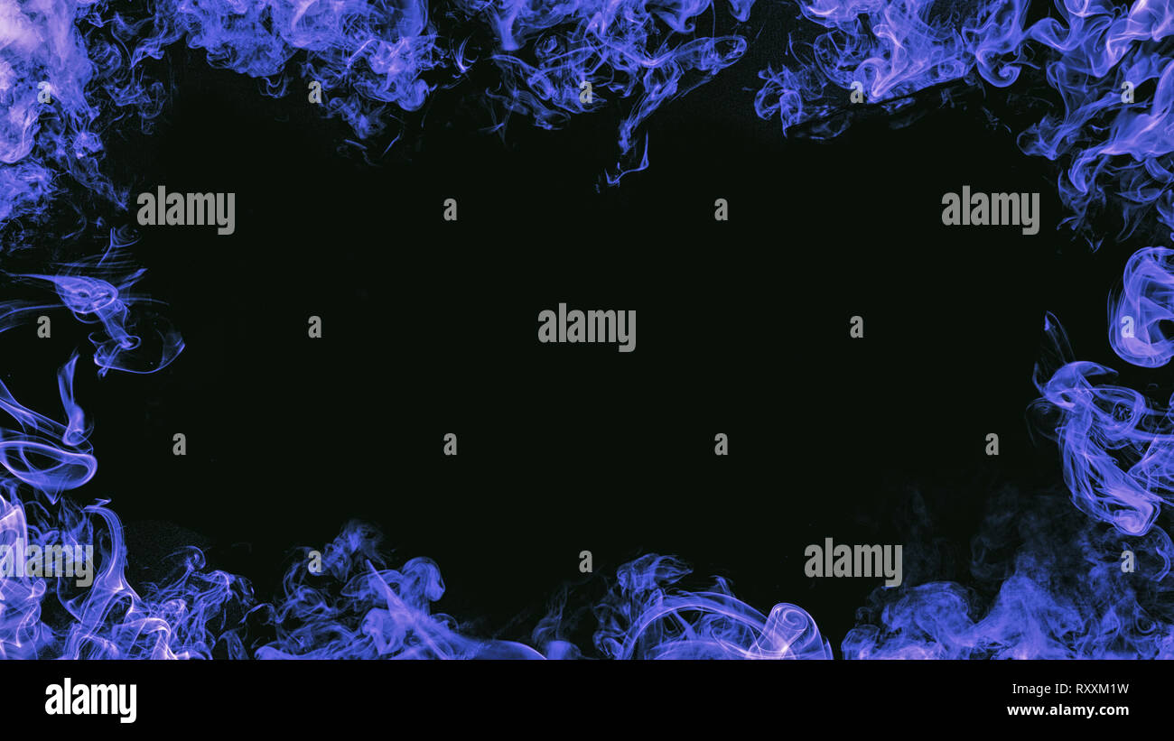Border smoke texture. Design element. Blue Frame overlays texture Stock ...
