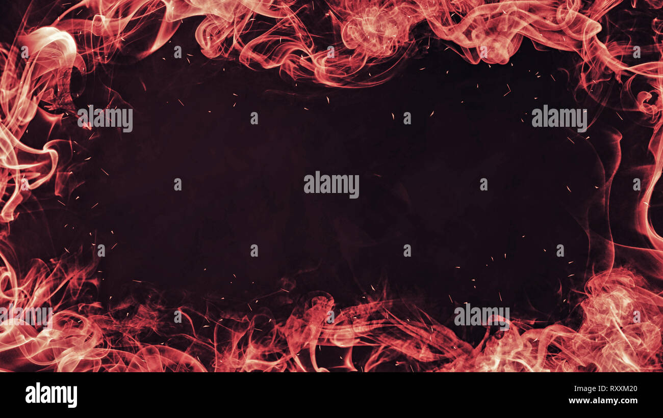 Border smoke texture. Design element. Red frame overlays texture Stock ...
