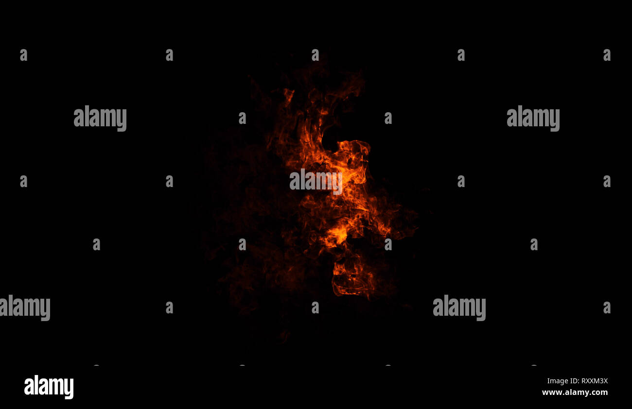 Fire smoke on isolated black background. Design texture element Stock ...