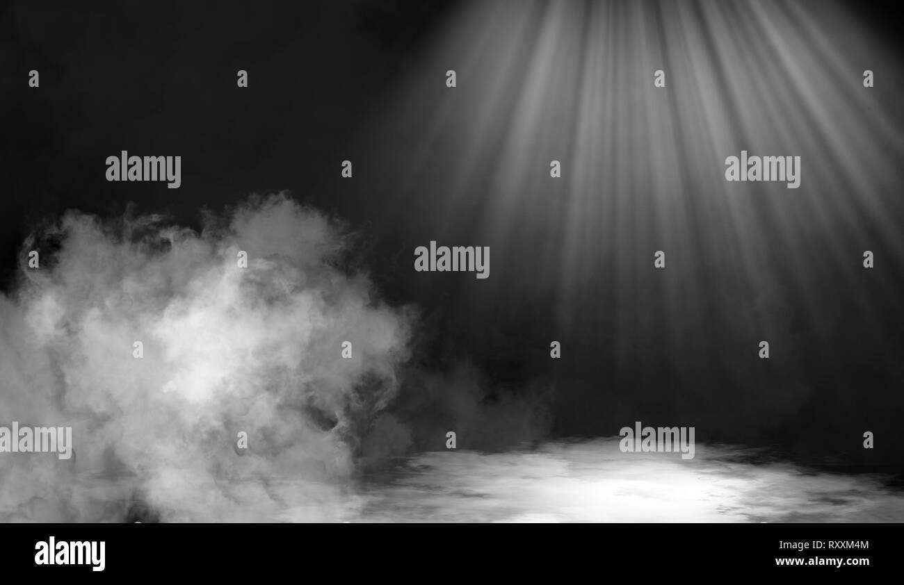 Smoke on the floor. Abstract fog with light effect. Lighting ...
