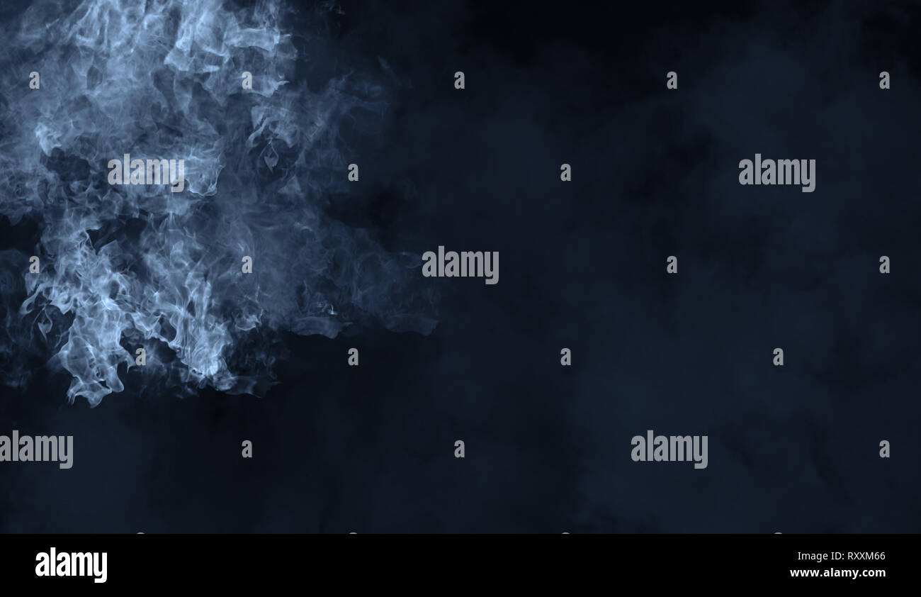 Blue smoke on isolated background. Design texture element Stock Photo ...