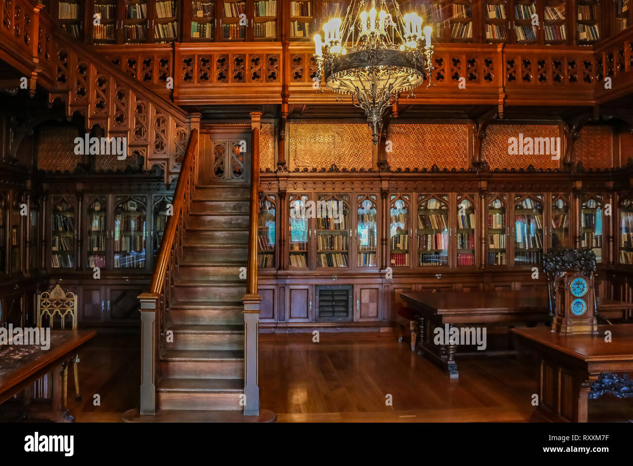 Saint Petersburg, Russia - October 4, 2015: Wooden interior of the ...