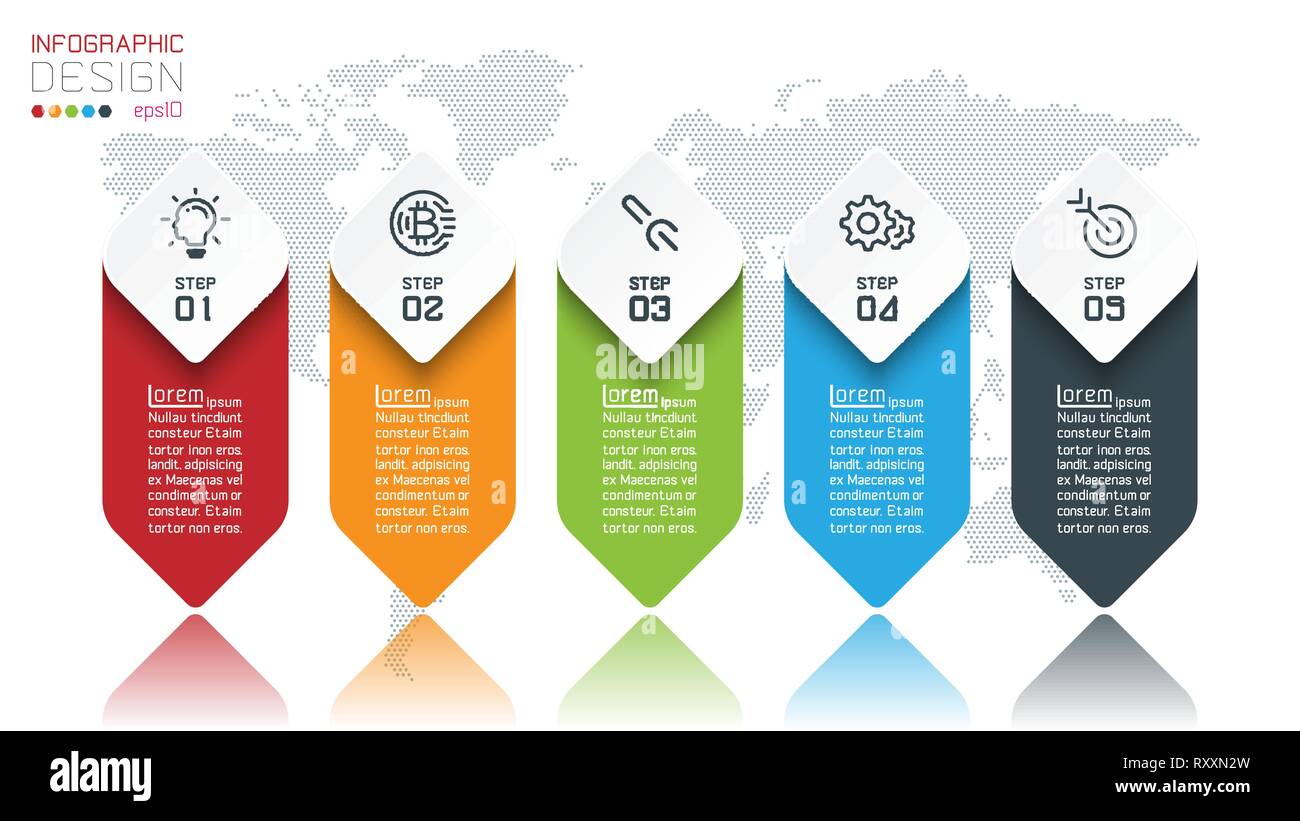 Business infographic with 5 steps Stock Vector Image & Art - Alamy