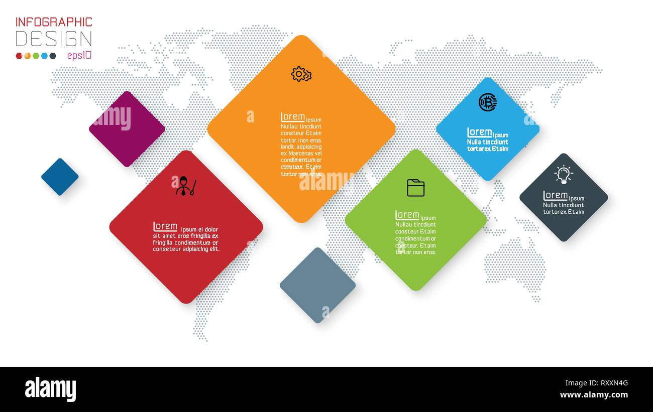 Square infographics on abstract background Stock Vector Image & Art - Alamy