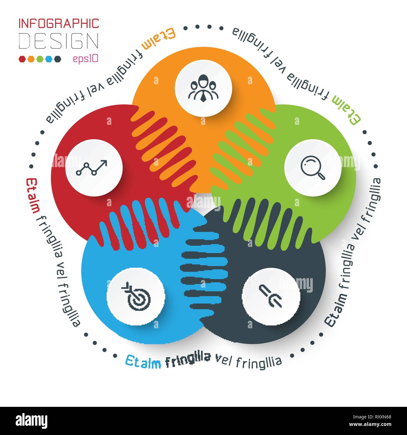 Five circles with business icon infographics Stock Vector Image & Art ...