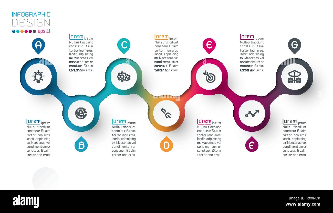 Circle label infographic with step by steps Stock Vector Image & Art ...