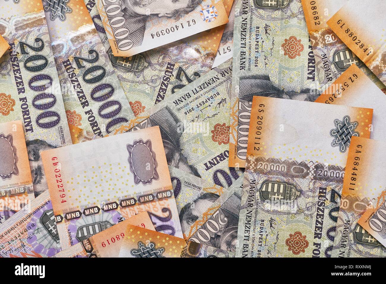 Banknotes Background, Hungarian Forints Stock Photo - Alamy