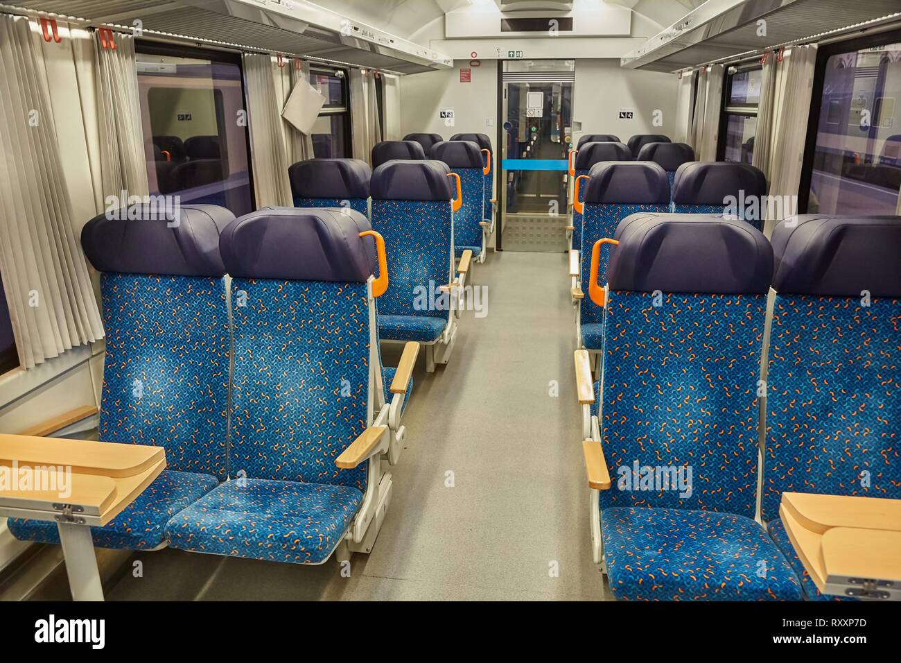 Passenger Train interior Stock Photo - Alamy