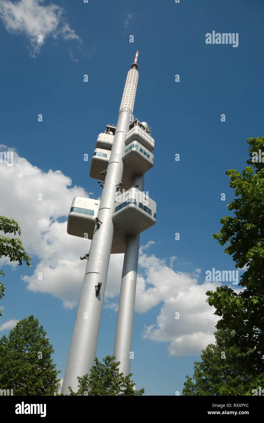 Tv tower from below, Prague Stock Photo - Alamy