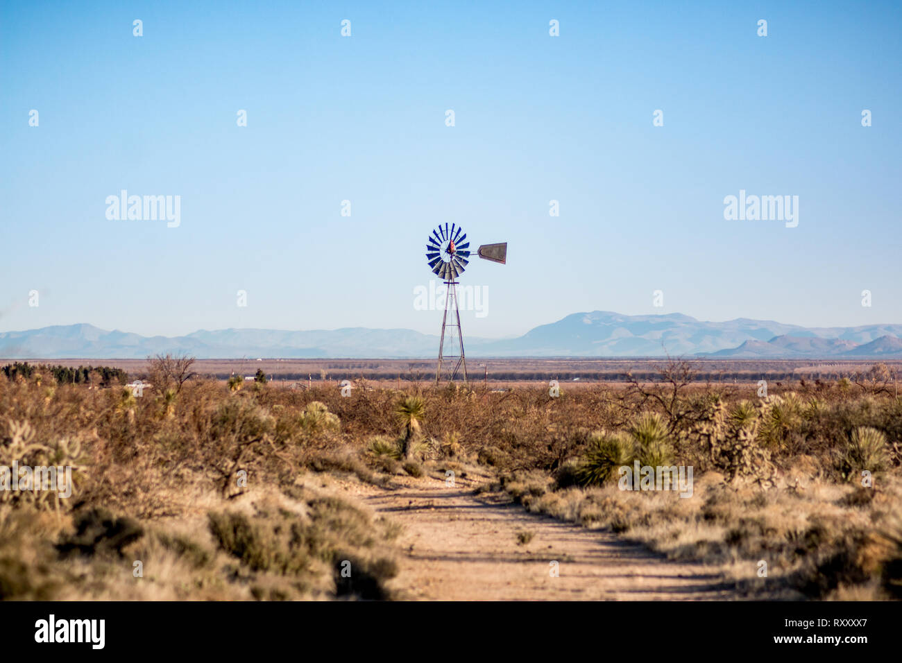 Windmill desert landscape hi-res stock photography and images - Alamy