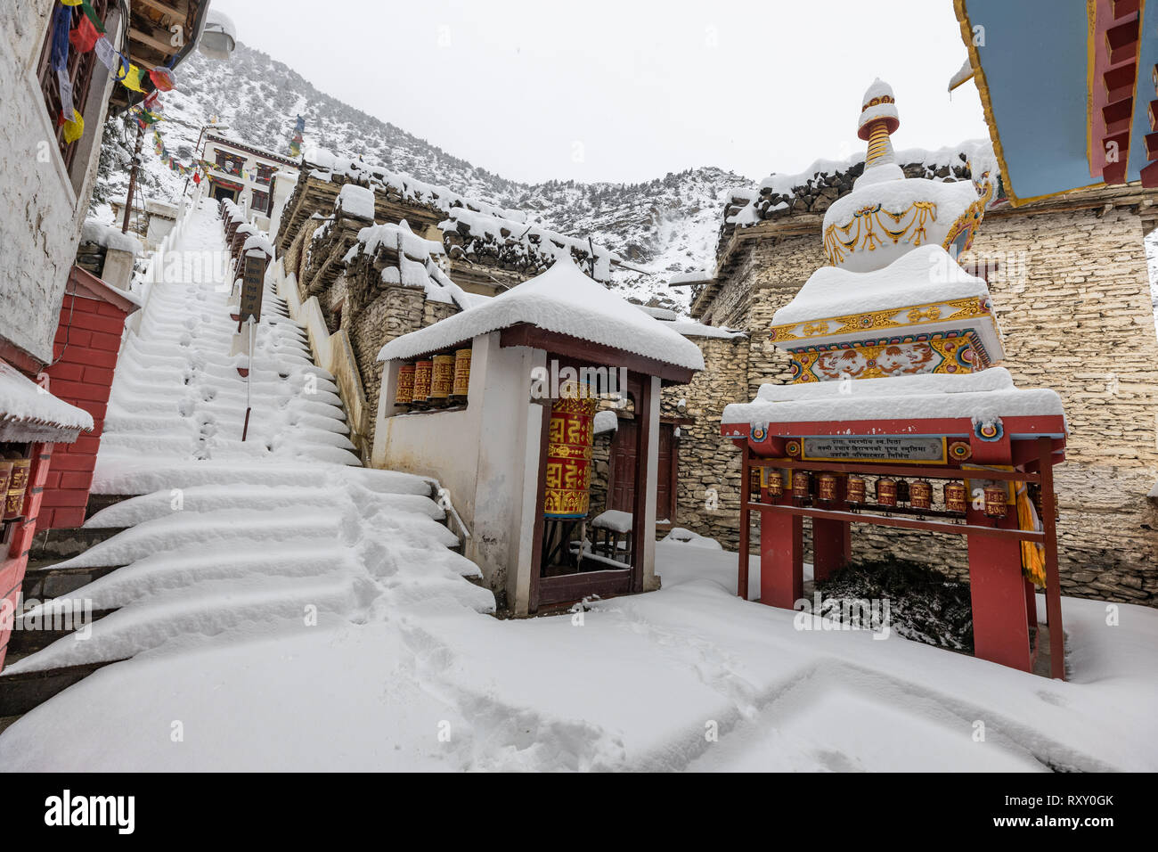 The beautiful village of Marpha in an off season setting Stock Photo ...