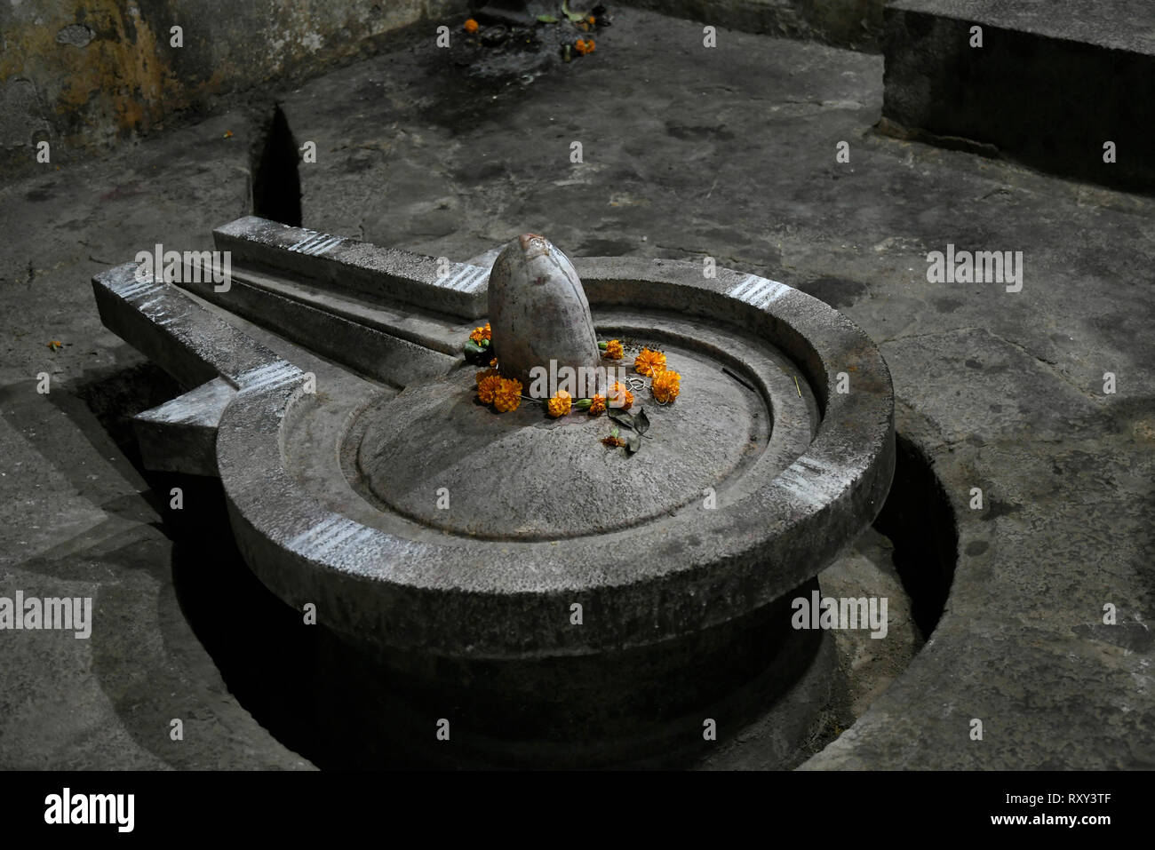 Shiva Statue in form of Pindi and Linga at Shiva temple opposite ...