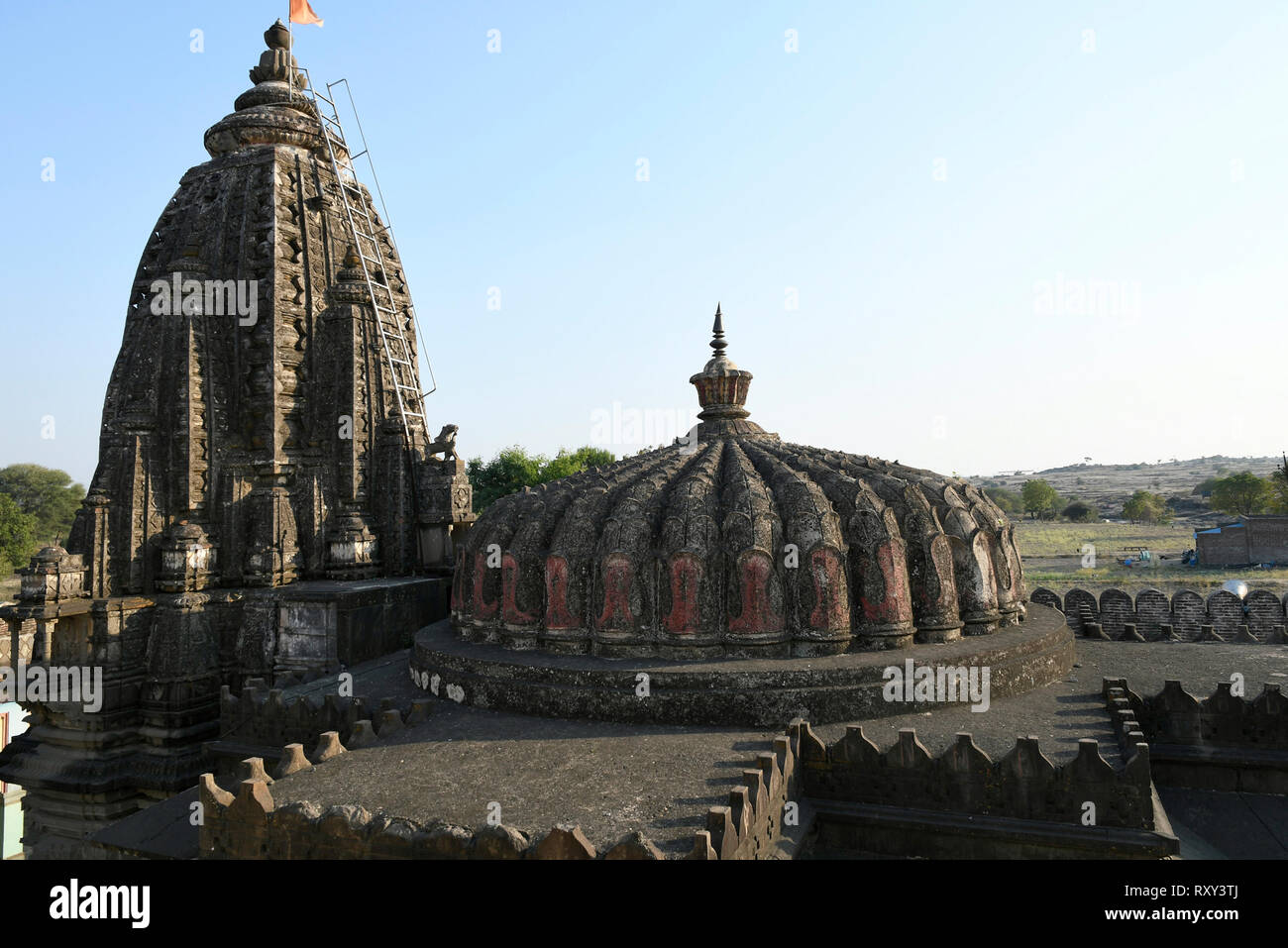 Low height shikhara over mandapam and high shikhara over Garbhagriha at ...