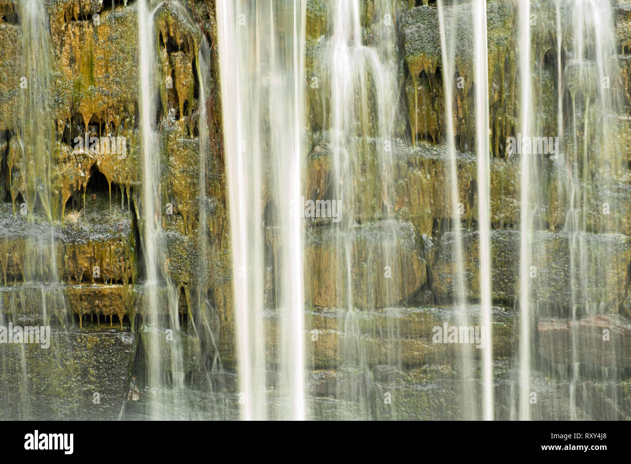 Long exposure of a section of the waterfall flowing over the dam at ...