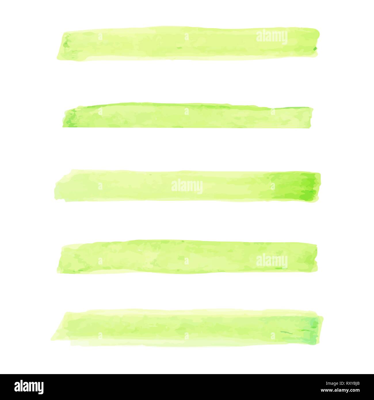 set of watercolor pastel green brushes stroke Stock Vector Image & Art ...