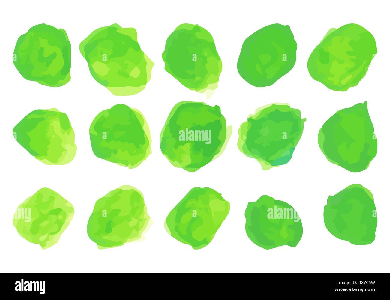 set of watercolor pastel green round brushes Stock Vector Image & Art ...