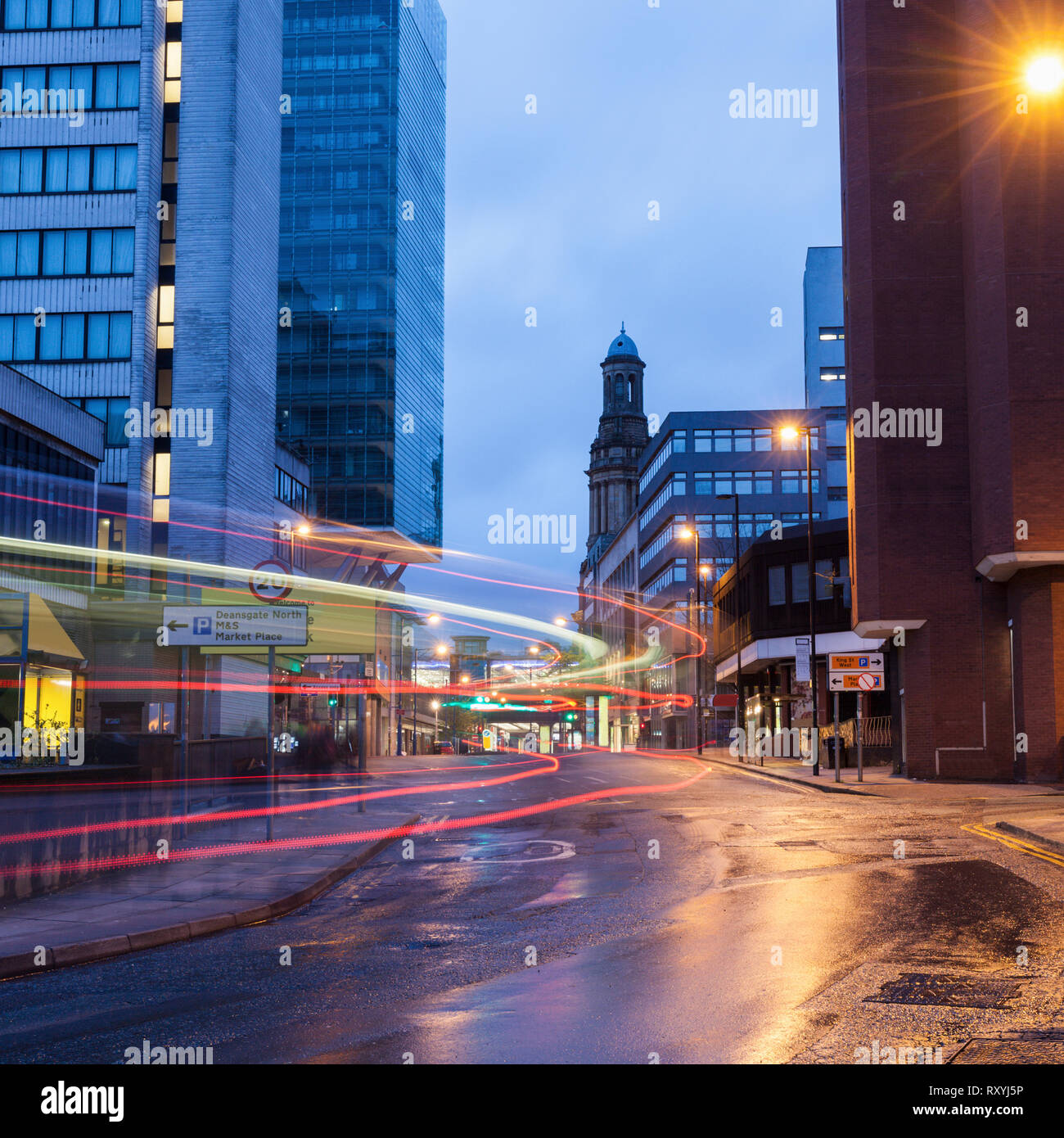 Architecture of Manchester along Irwell River. Manchester, North West ...