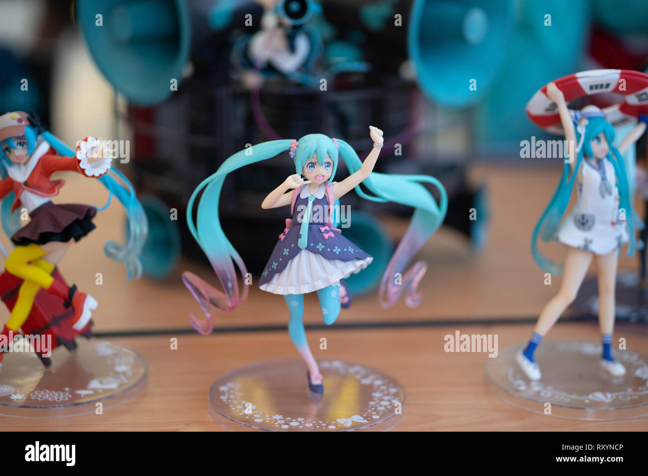 Japanese animation figure Hatsune Miku on display at a Cosplay event ...