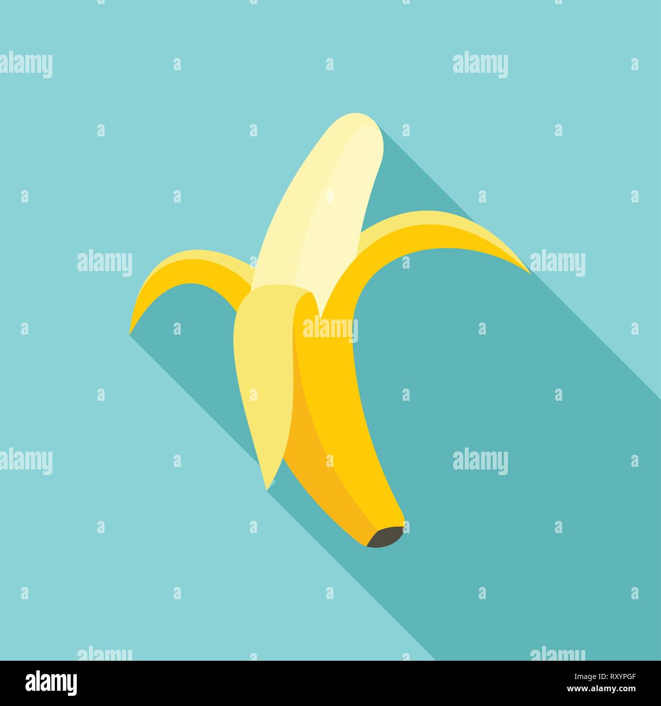 Tasty banana icon. Flat illustration of tasty banana vector icon for ...