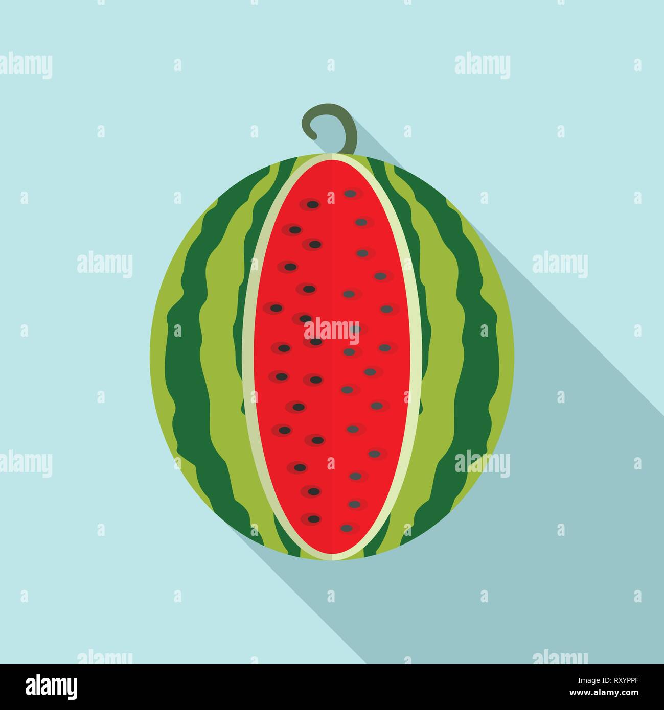 Cutted watermelon icon. Flat illustration of cutted watermelon vector ...
