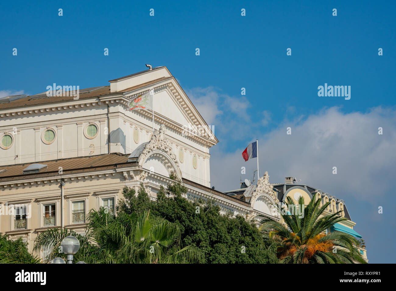 The beautiful Opera House besides the Angel's Bay at Nice, France Stock ...