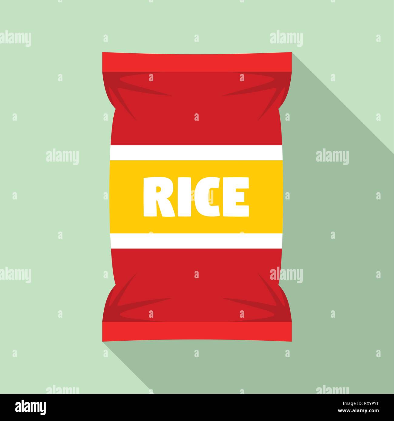 Red rice package icon. Flat illustration of red rice package vector ...