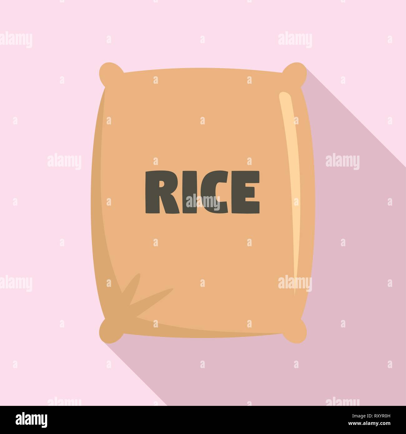 Textile rice sack icon. Flat illustration of textile rice sack vector ...