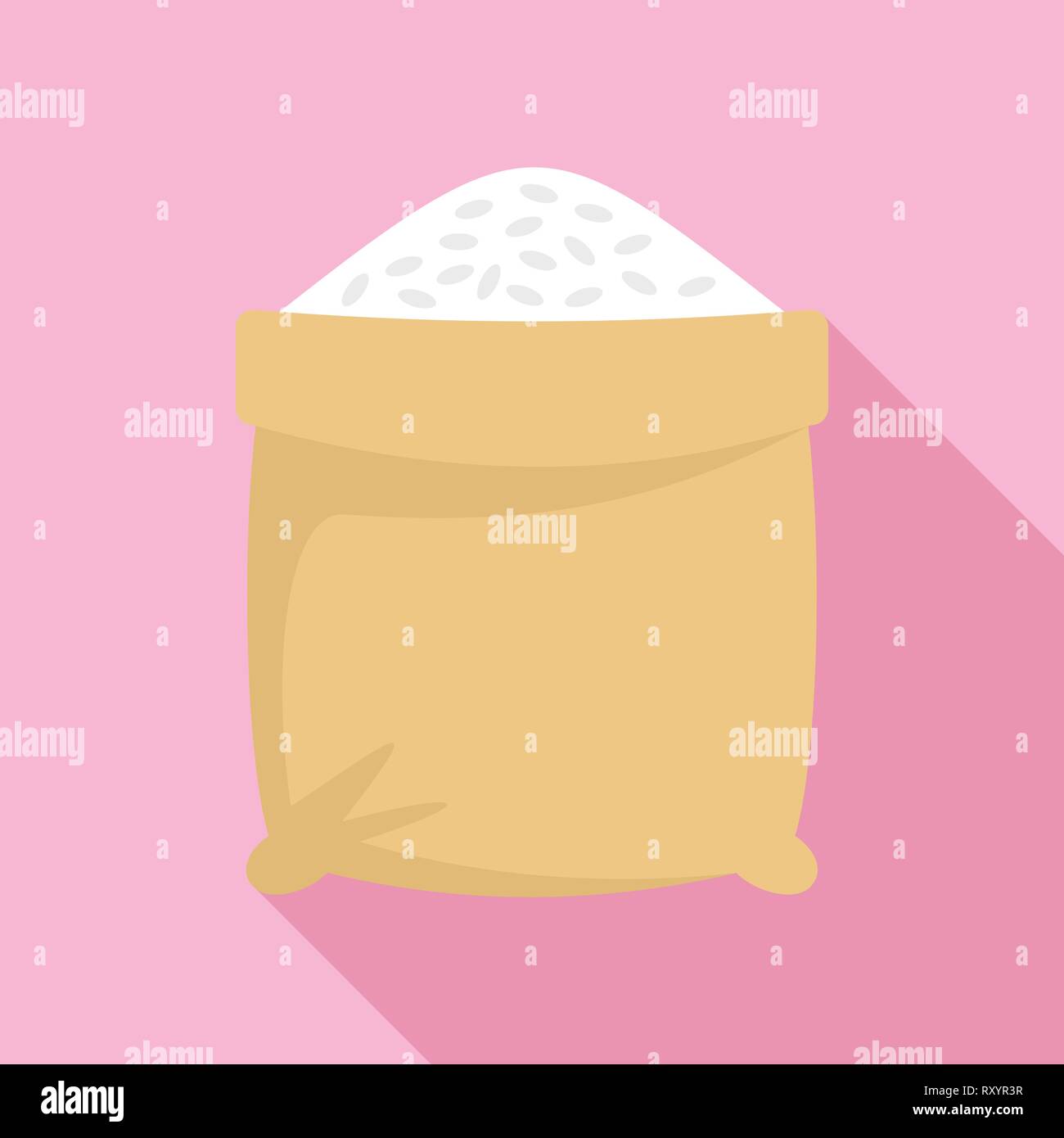 Open rice sack icon. Flat illustration of open rice sack vector icon ...