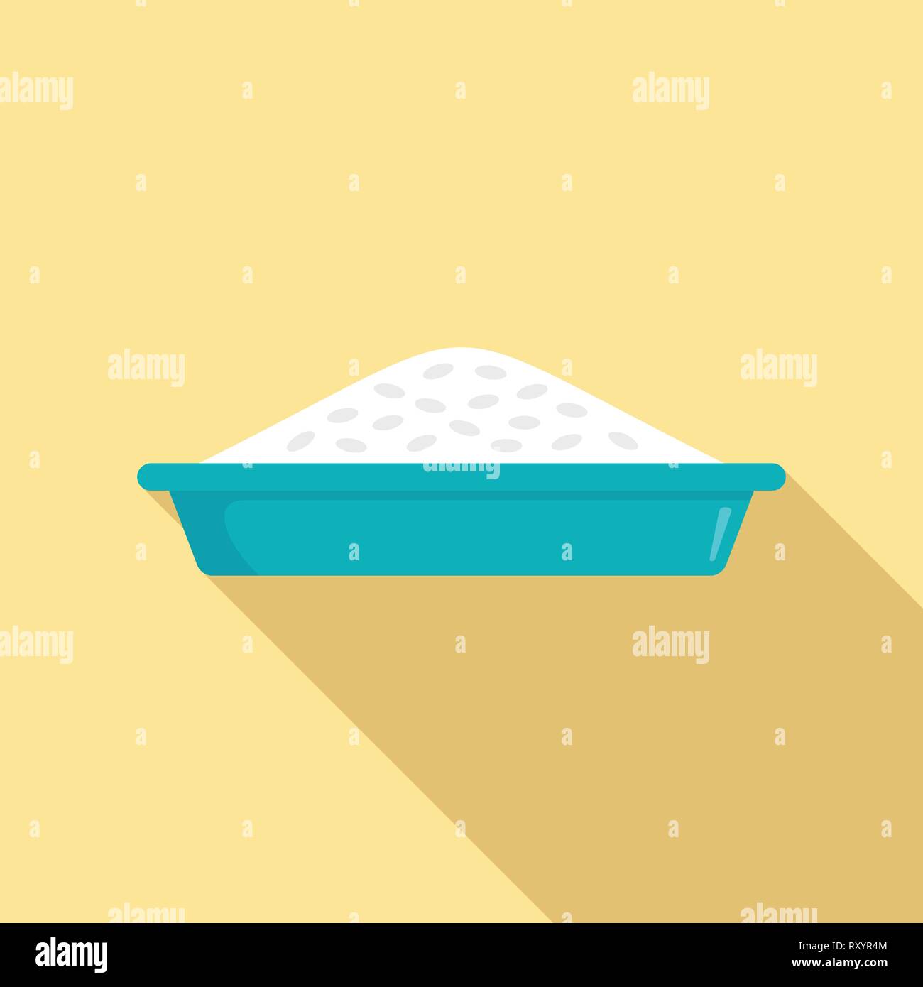 Rice plate lunch icon. Flat illustration of rice plate lunch vector ...