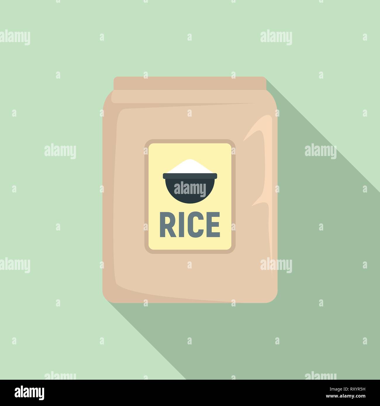 Market rice pack icon. Flat illustration of market rice pack vector ...