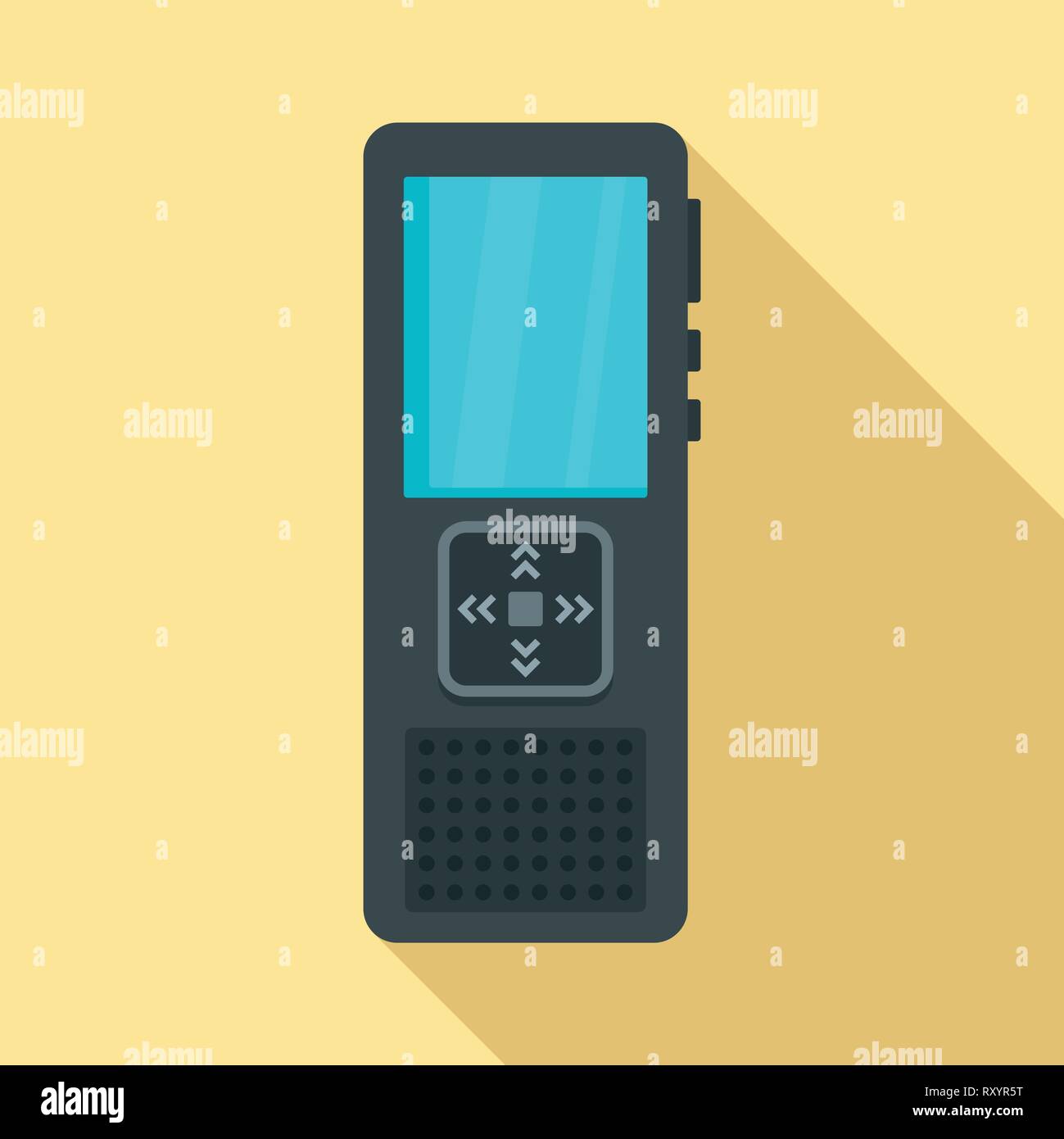 Police voice recorder icon. Flat illustration of police voice recorder ...